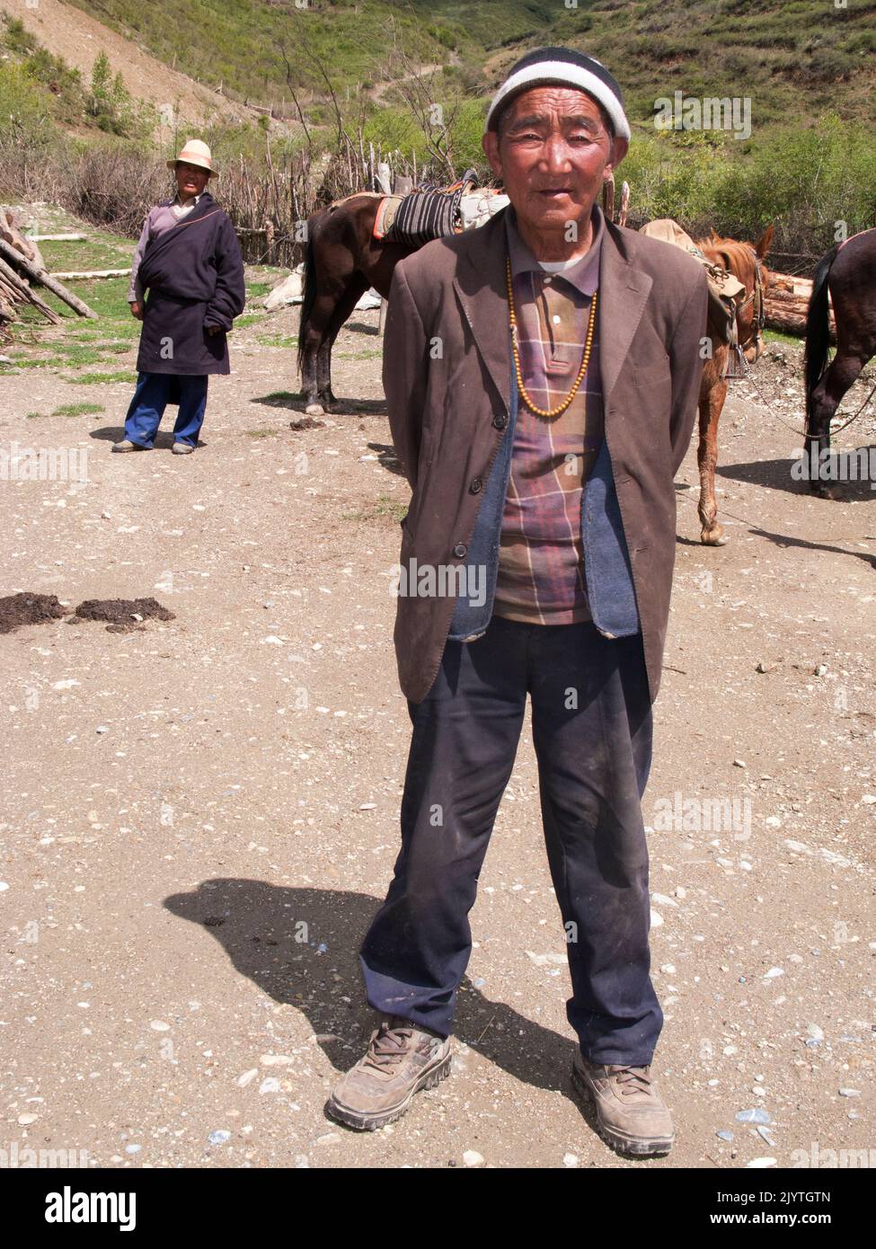 Portrait of local man, a person of Tibetan heritage but living in China ...