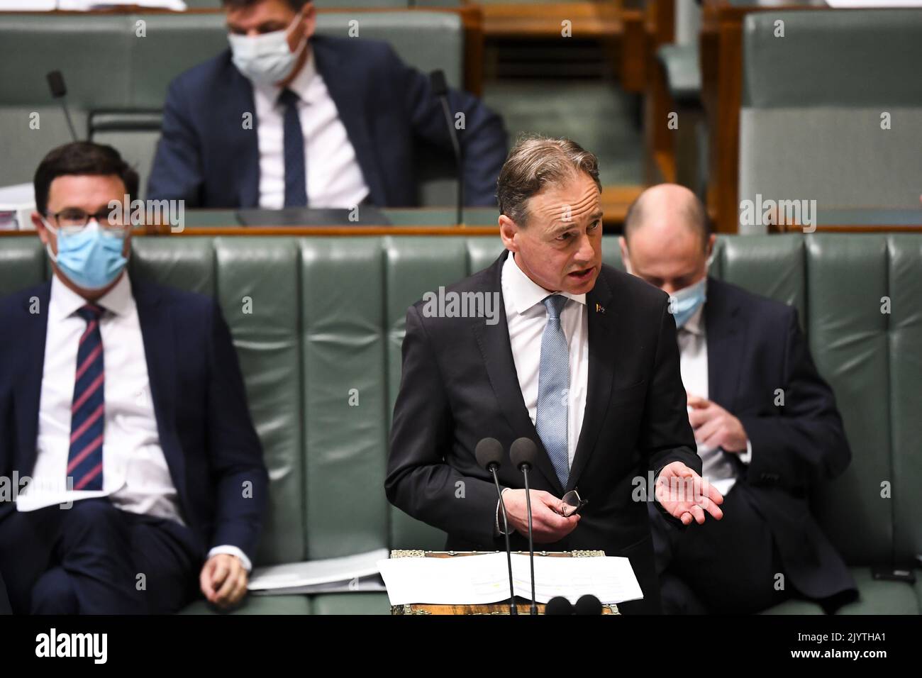 Australian Health Minister Greg Hunt speaks during House of ...