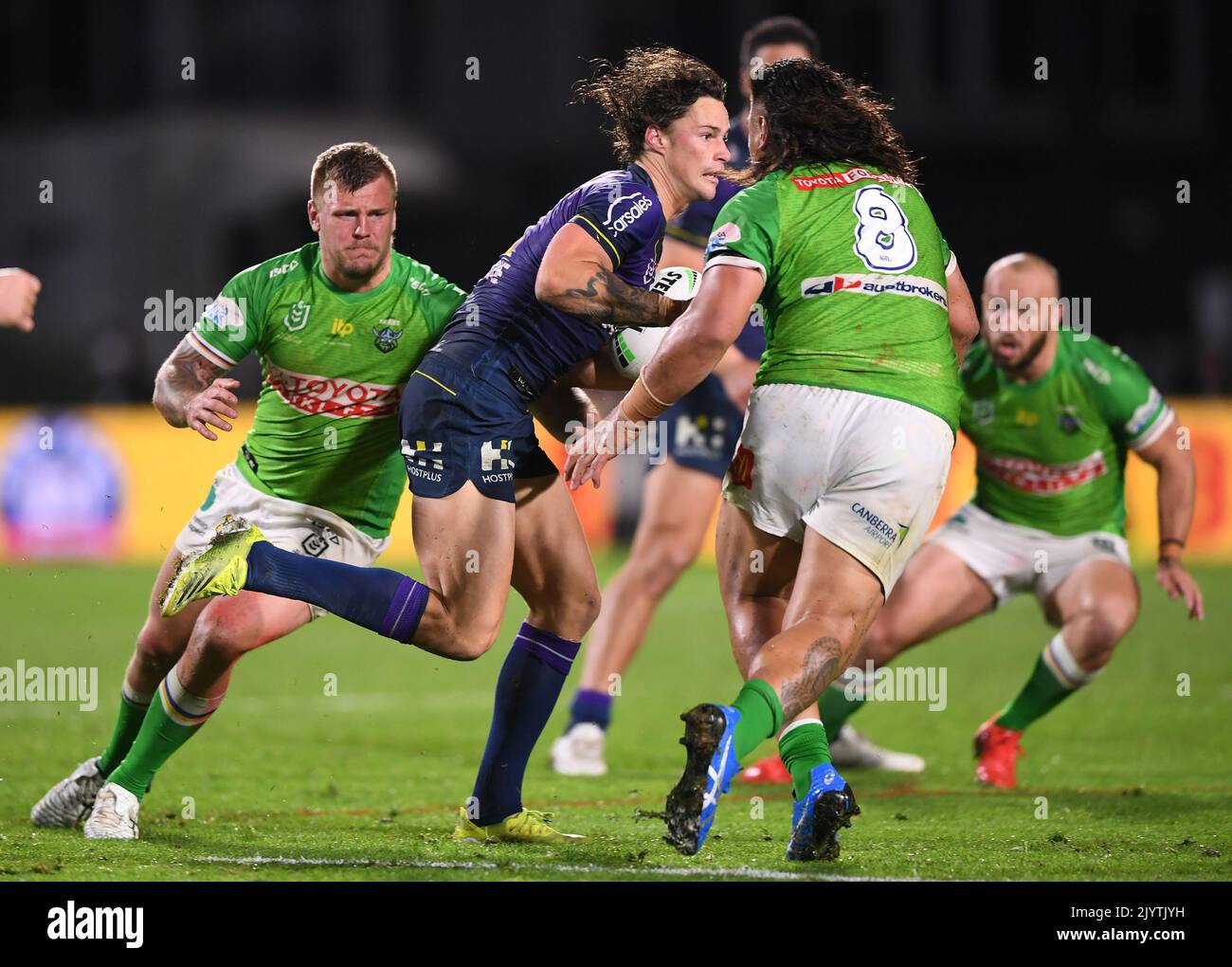 Nicho Hynes of the Storm during the Round 22 NRL match between the ...