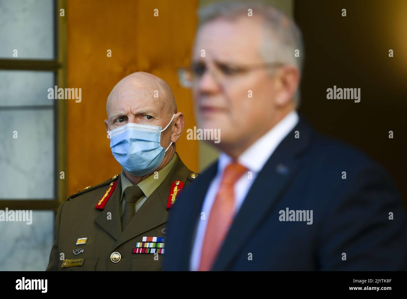 COVID-19 Taskforce Commander, Lieutenant General John Frewen speaks to ...