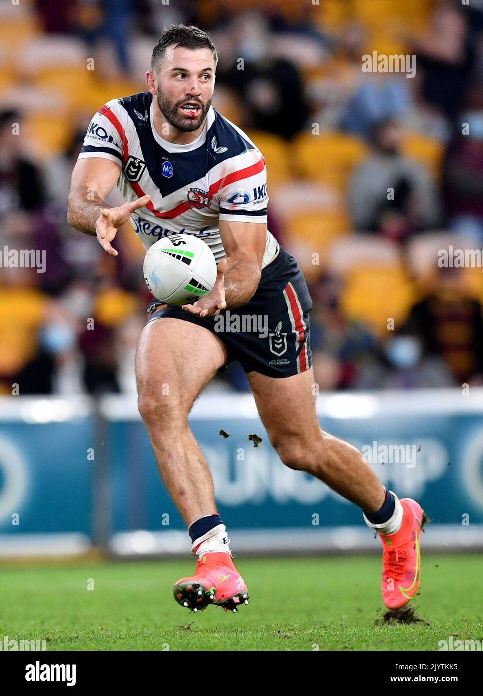 James Tedesco of the Roosters in action during the Round 22 NRL match ...