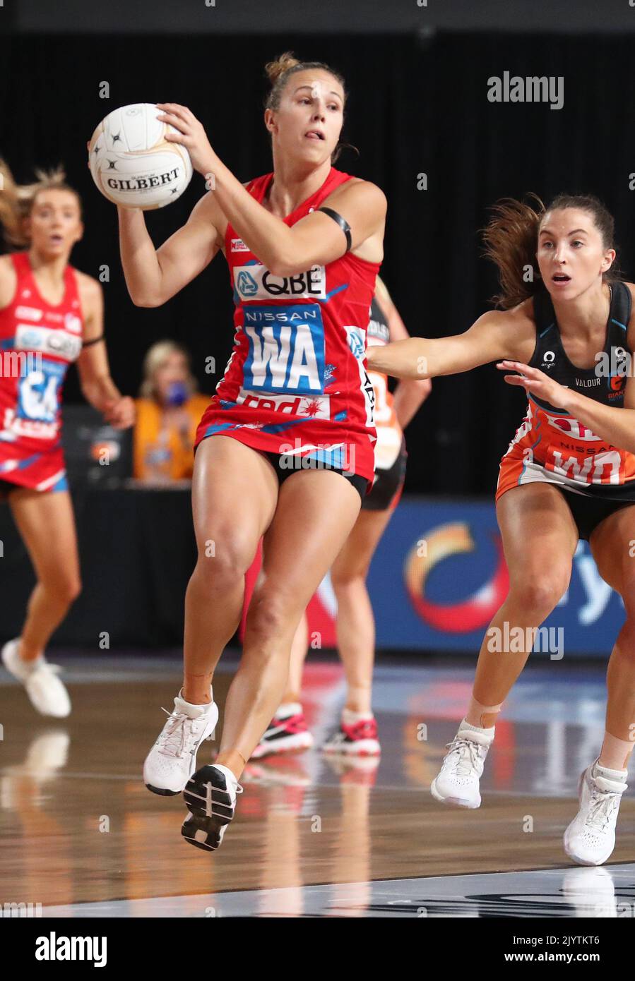 Paige Hadley of the Swifts in action during the Super Netball Semi ...