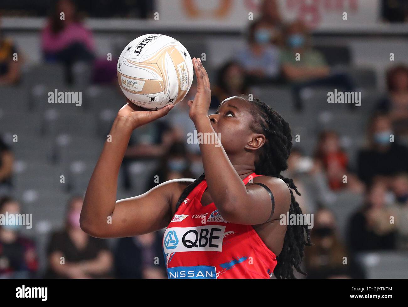 Sam Wallace of the Swifts in action during the Super Netball Semi-Final ...
