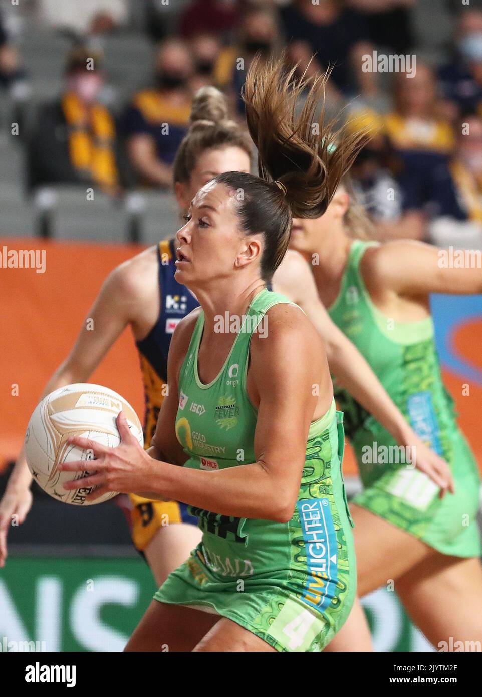Verity Charles of the Fever in action during the Super Netball Semi ...