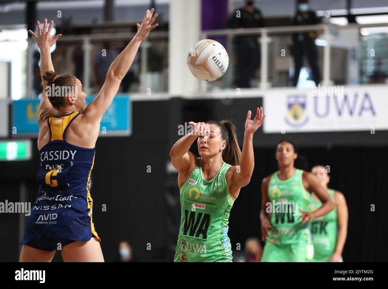 Verity Charles of the Fever in action during the Super Netball Semi ...