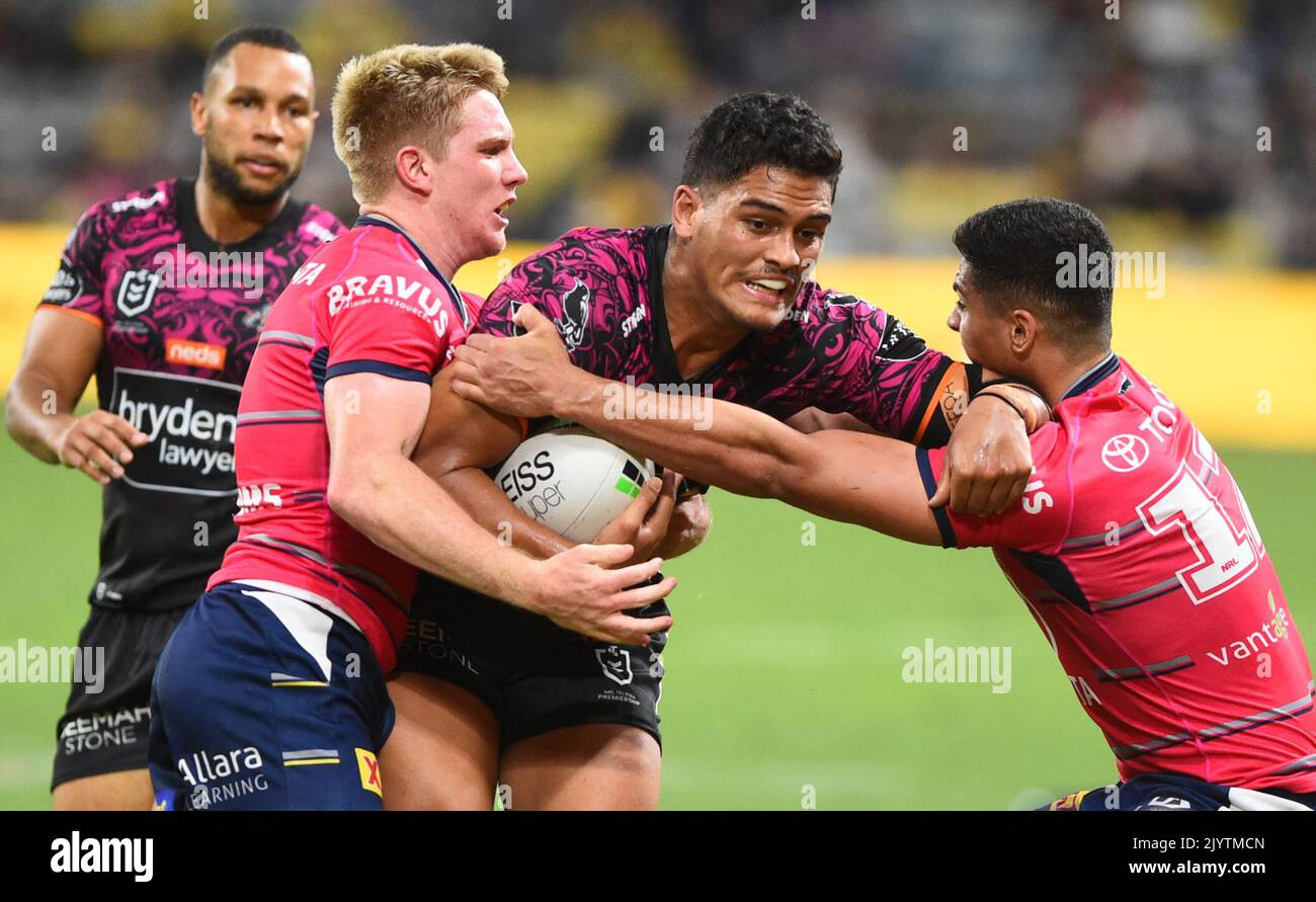 Shawn Blore of the Tigers during the NRL Round 22 match between North ...