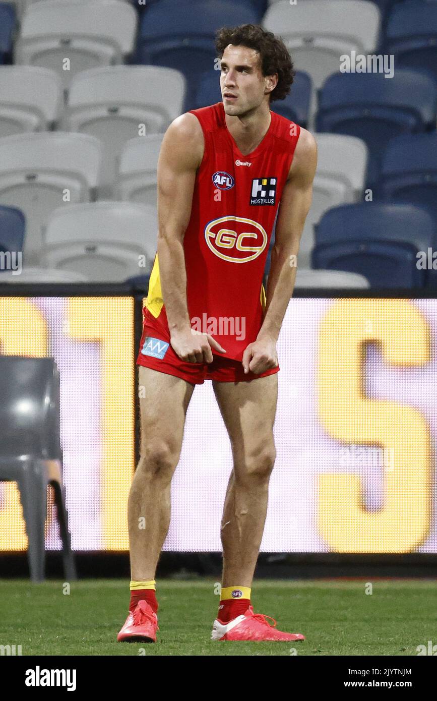 Ben King of the Suns looks dejected after the AFL Round 22 match ...