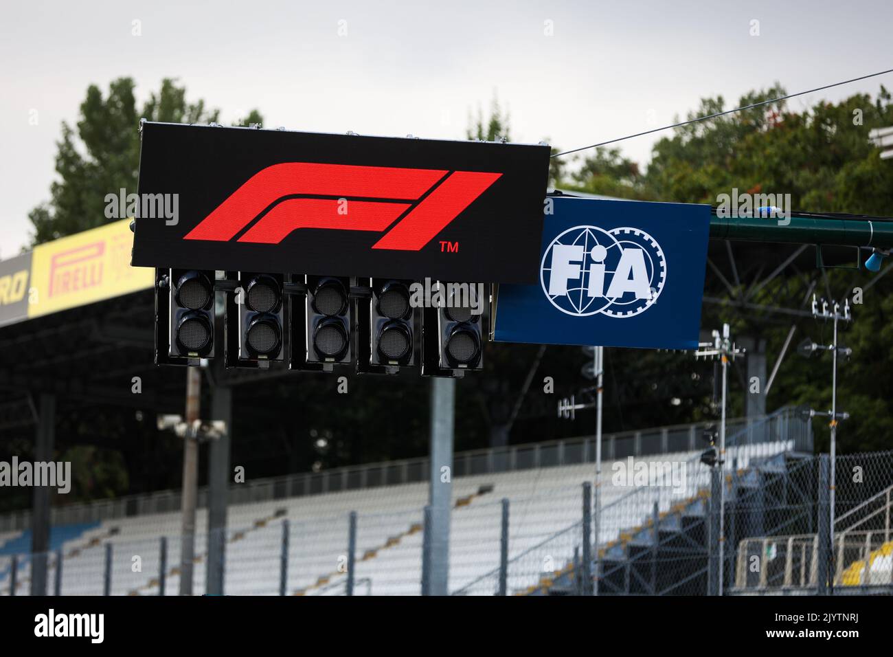 illustration FIA and F1 logos during the Formula 1 Pirelli Gran Premio ...