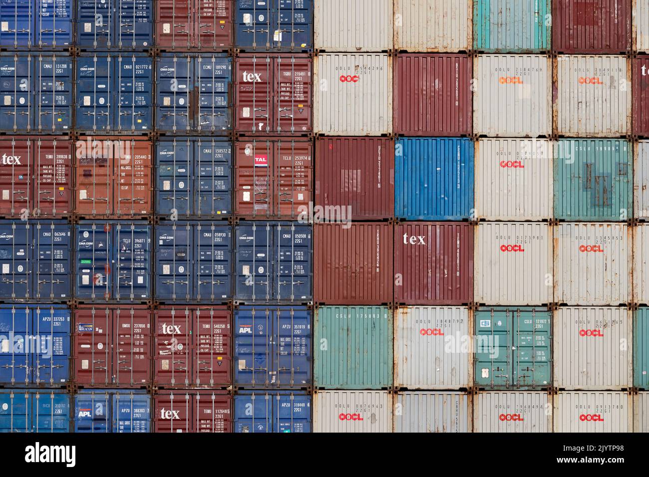 Shipping containers are seen at Fremantle harbour, 20km south of Perth ...