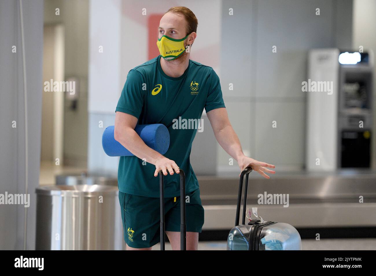 Australian Olympic swimmer Matthew WIlson arrives at Sydney Airport on ...