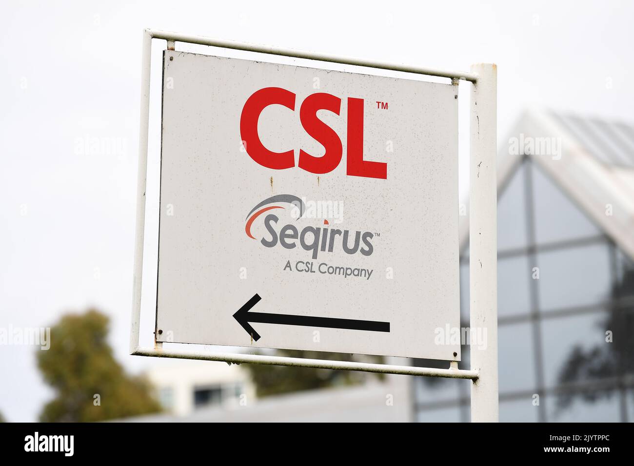 Signage for CSL is seen in Melbourne, Wednesday, August 18, 2021 ...