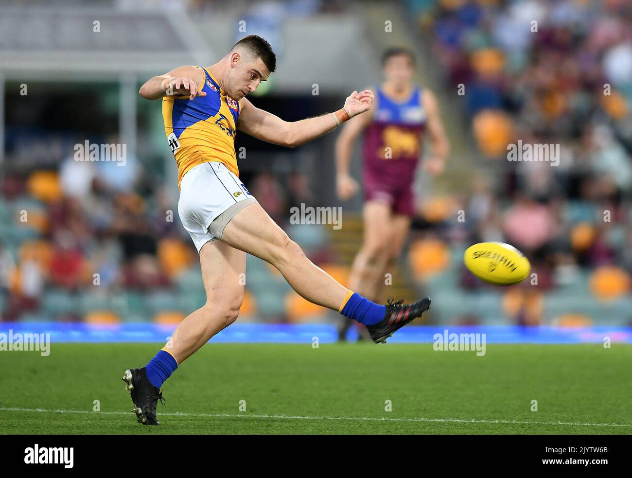 Elliot Yeo of the Eagles during the AFL Round 23 between the Brisbane ...