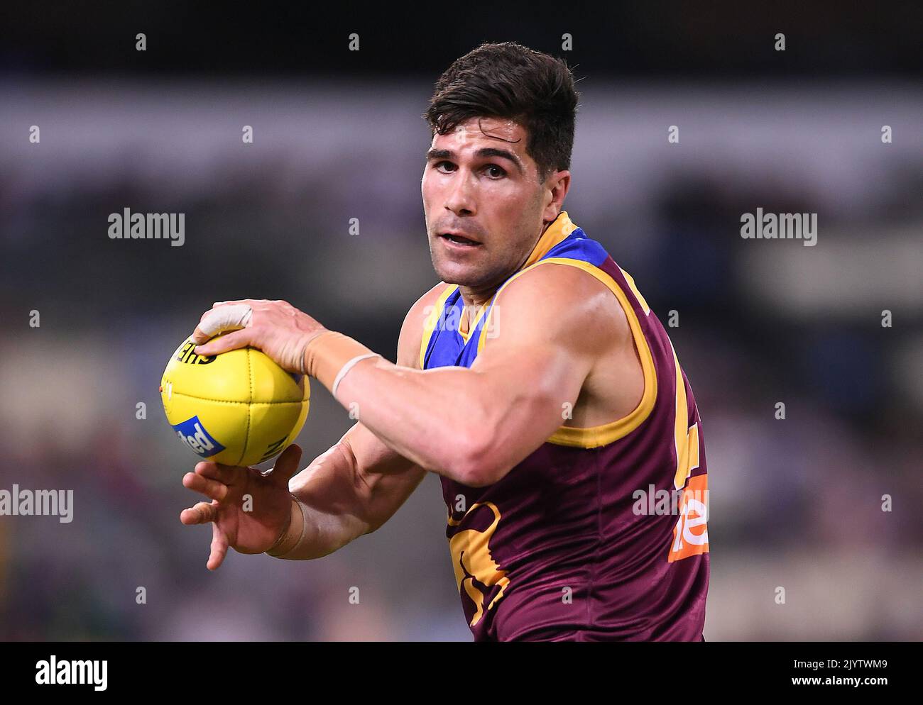 Marcus Adams of the Lions during the AFL Round 23 between the Brisbane ...