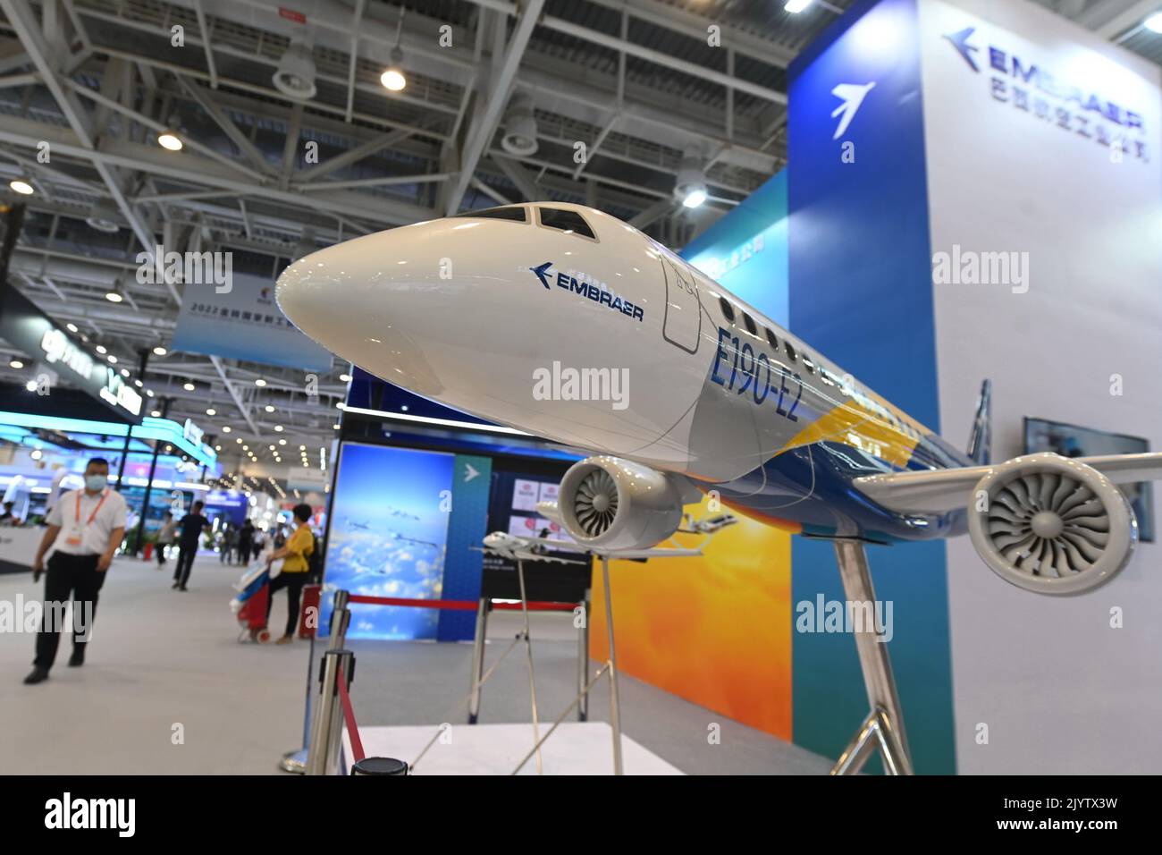 Xiamen, China's Fujian Province. 8th Sep, 2022. A model of Embraer E190 ...