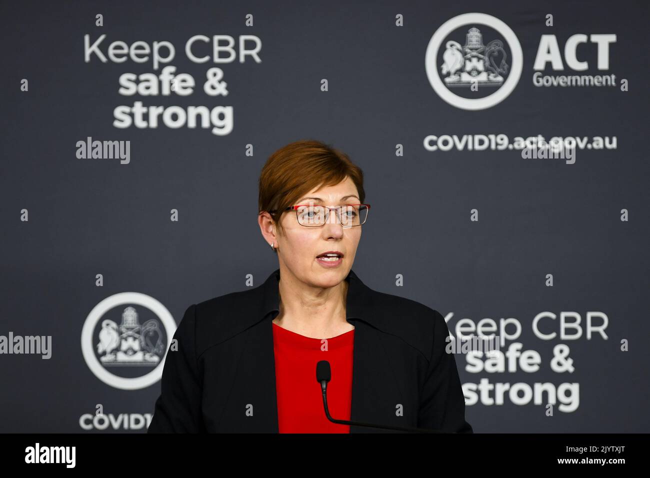 ACT Health Minister Rachel Stephen-Smith speaks to the media during a ...