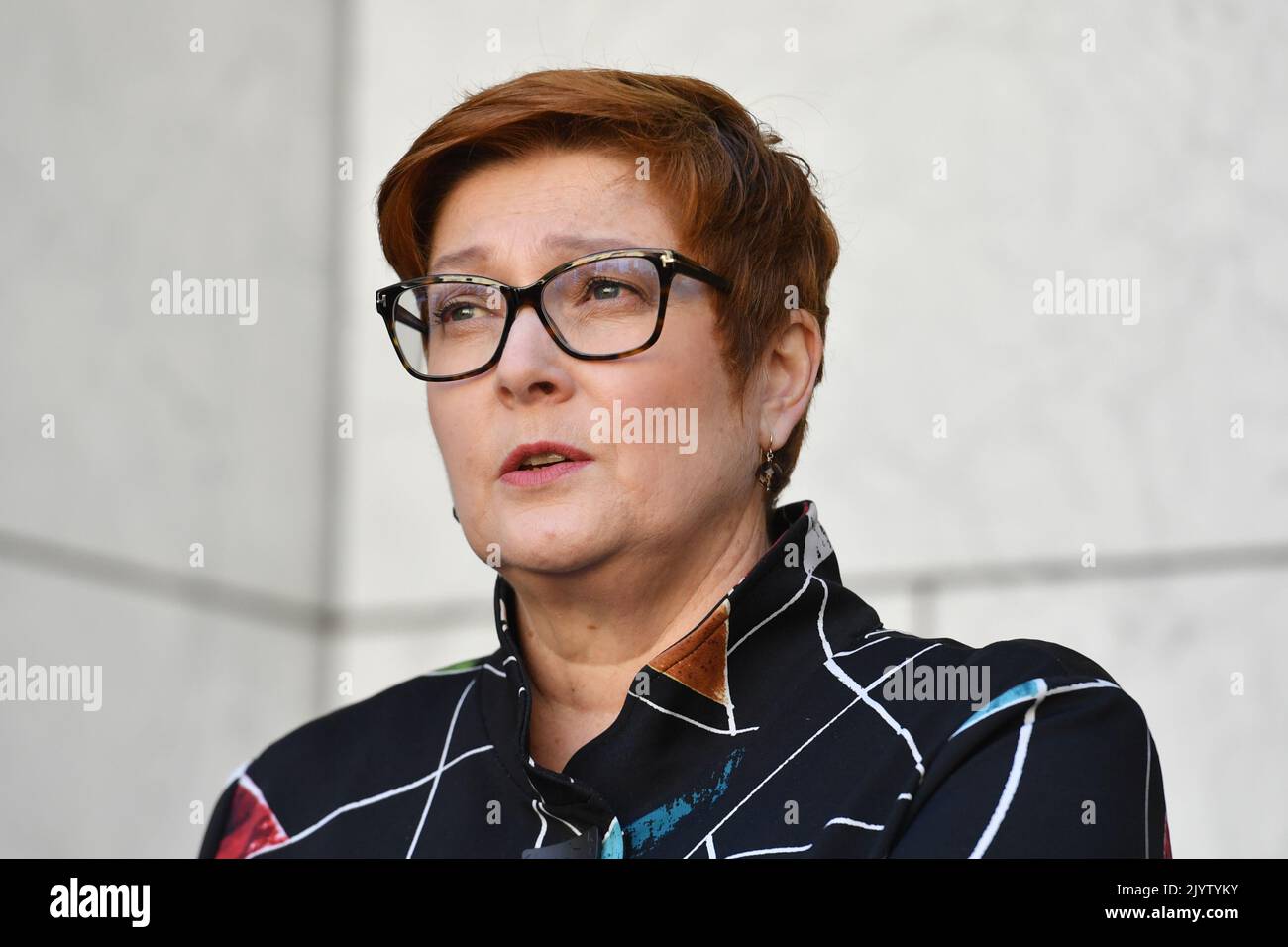Minister for Foreign Affairs Marise Payne at a press conference at ...