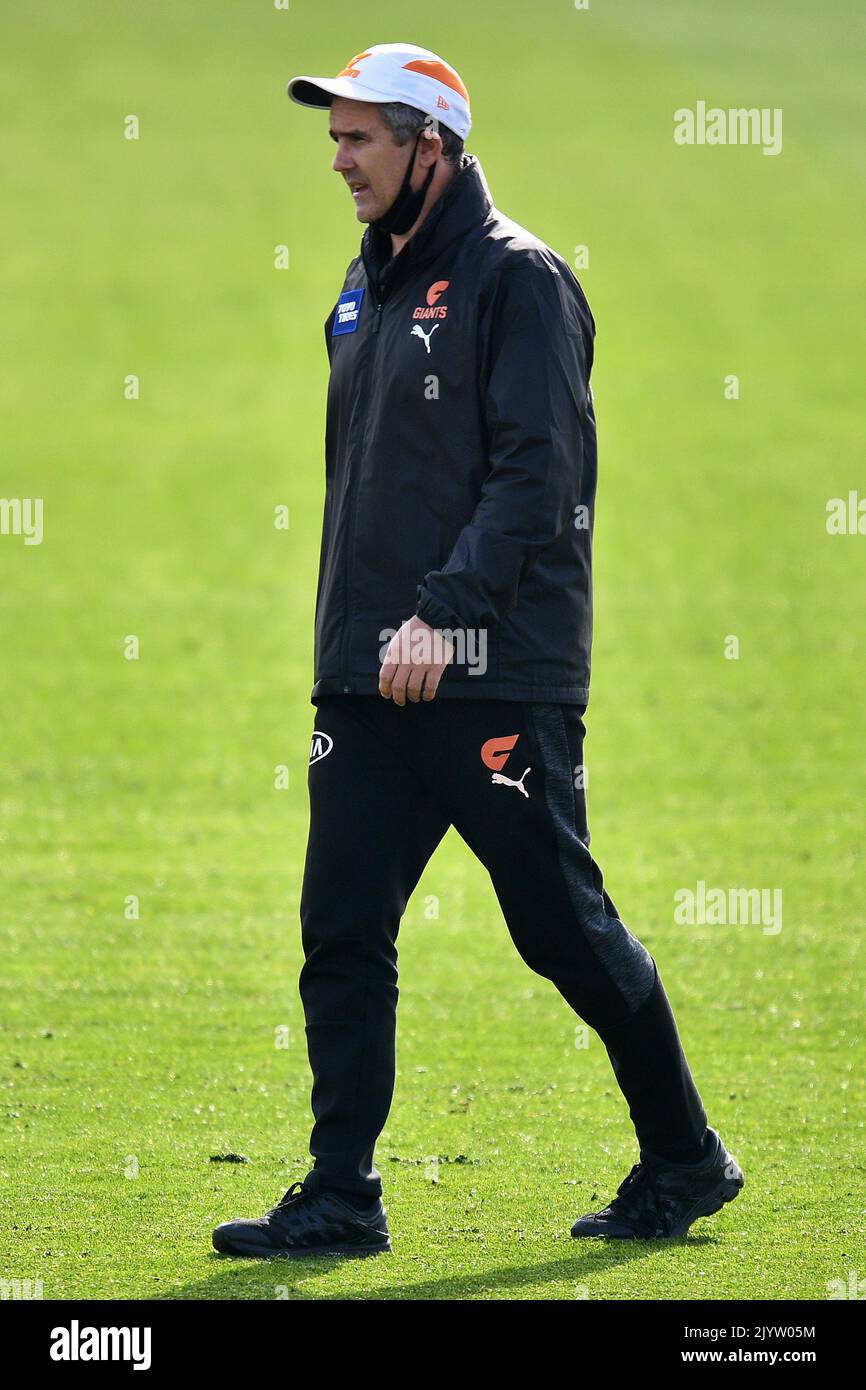 Giants head coach Leon Cameron during a GWS Giants AFL training session ...