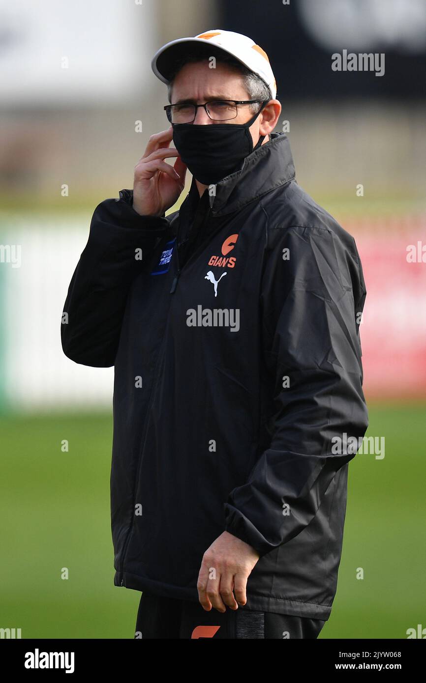 Giants head coach Leon Cameron looks on during a GWS Giants AFL ...