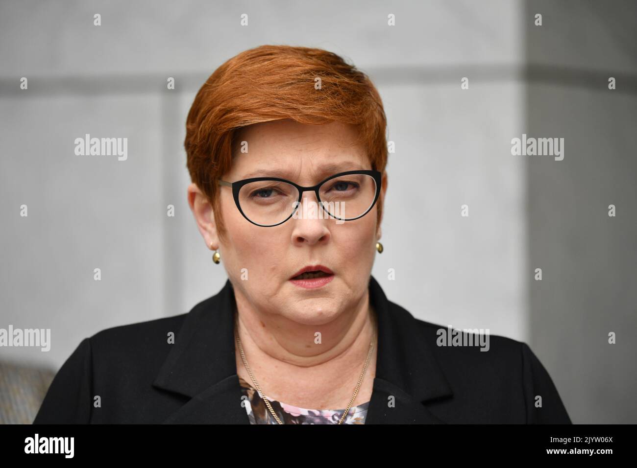 Minister for Foreign Affairs Marise Payne at a press conference at ...