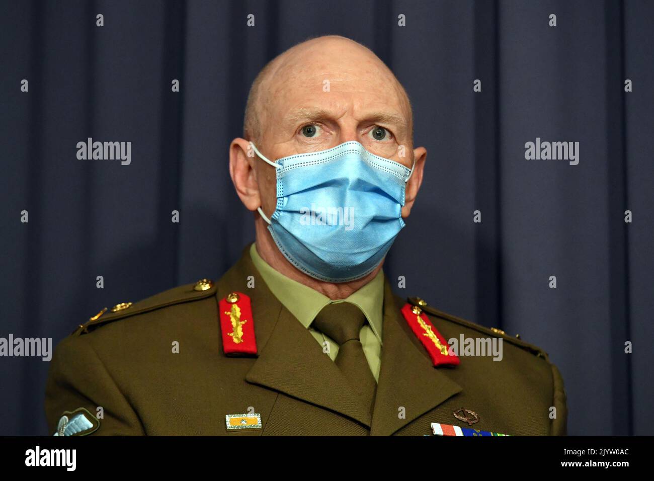 COVID-19 Taskforce Commander, Lieutenant General John Frewen at a press ...