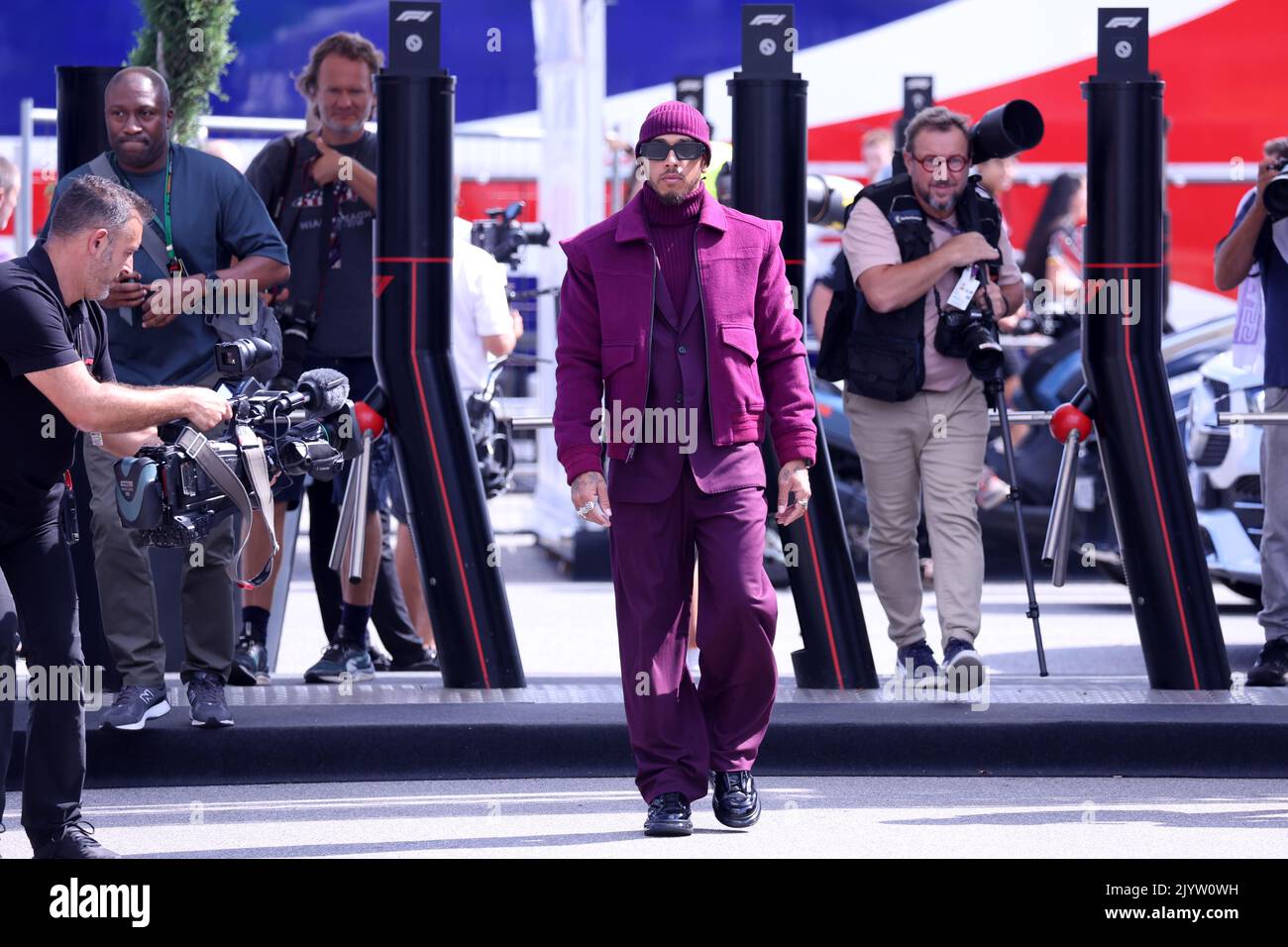 Lewis Hamilton of Mercedes AMG Petronas F1 Team in the paddock during ...