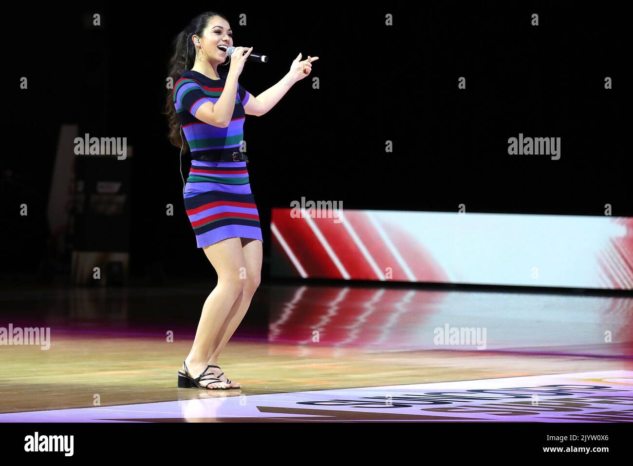 Breanna Fielding performs before the Super Netball Grand Final match ...
