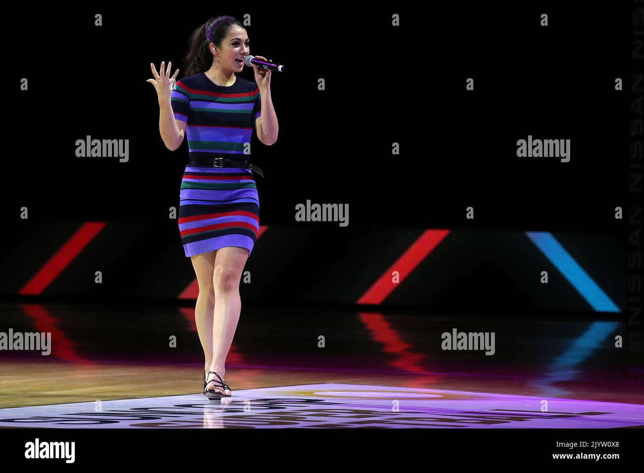 Breanna Fielding performs before the Super Netball Grand Final match ...