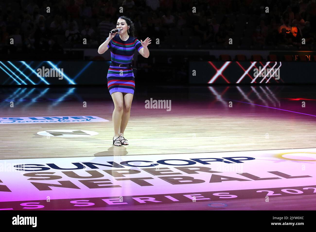Breanna Fielding performs before the Super Netball Grand Final match ...