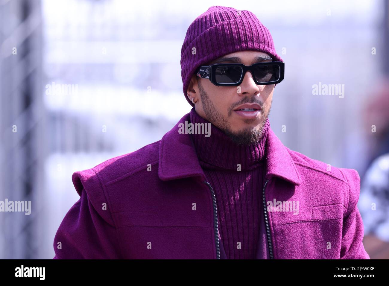 Lewis Hamilton of Mercedes AMG Petronas F1 Team in the paddock during ...