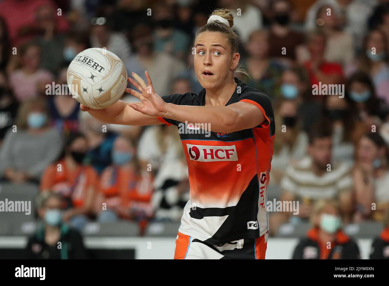 Jamie-Lee Price of the Giants warms up during the Super Netball Grand ...