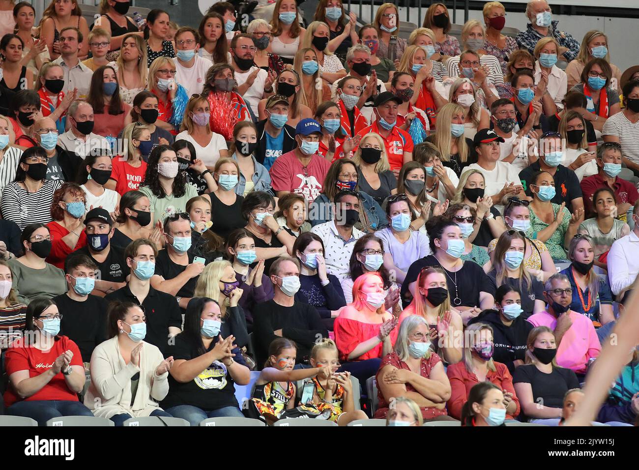 The crowd look on during the Super Netball Grand Final match between ...