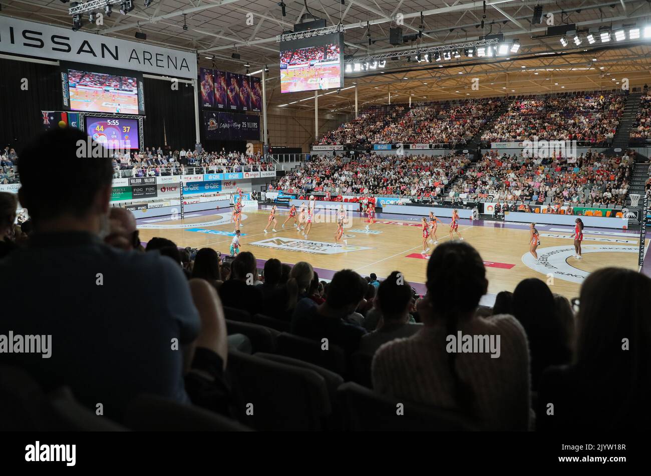 Fans watch on during the Super Netball Grand Final match between GIANTS ...