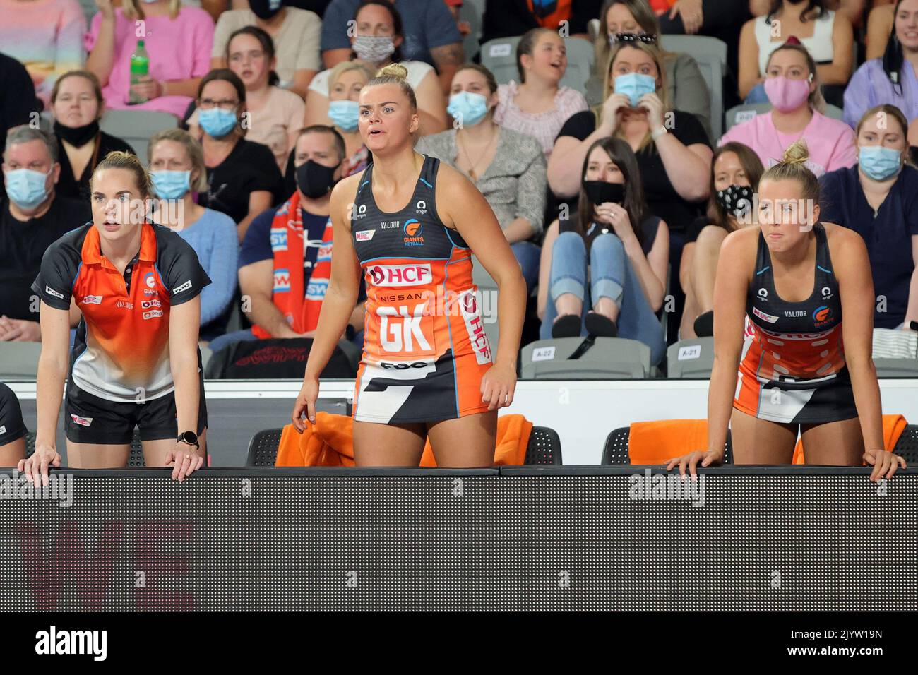 Giants bench looks on during the Super Netball Grand Final match ...