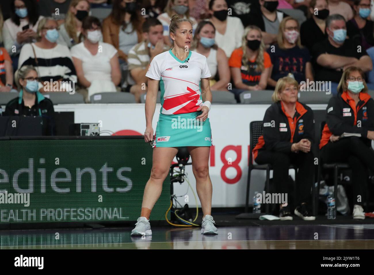 Umpire Kate Wright in action during the Super Netball Grand Final match ...