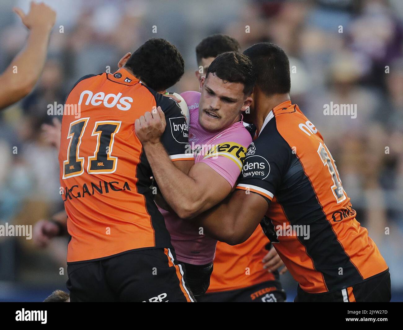 Nathan Cleary of Penrith Panthers and Matthew Eisenhuth and Sam ...
