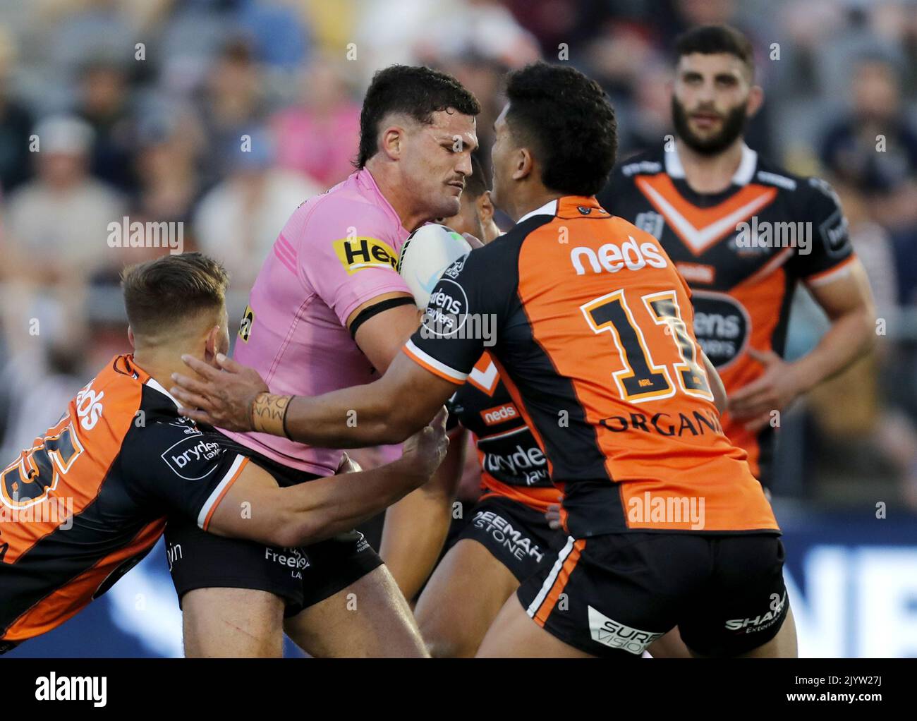 Nathan Cleary of Penrith Panthers and Matthew Eisenhuth and Sam ...