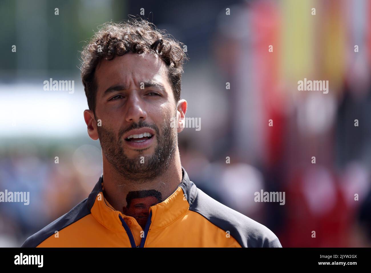 Daniel Ricciardo of McLaren in the paddock during previews ahead of the ...