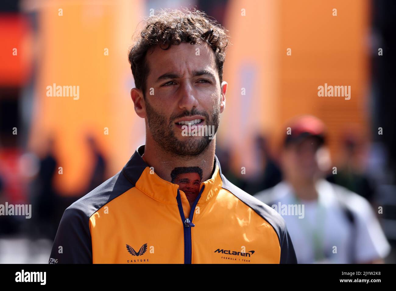 Daniel Ricciardo of McLaren in the paddock during previews ahead of the ...
