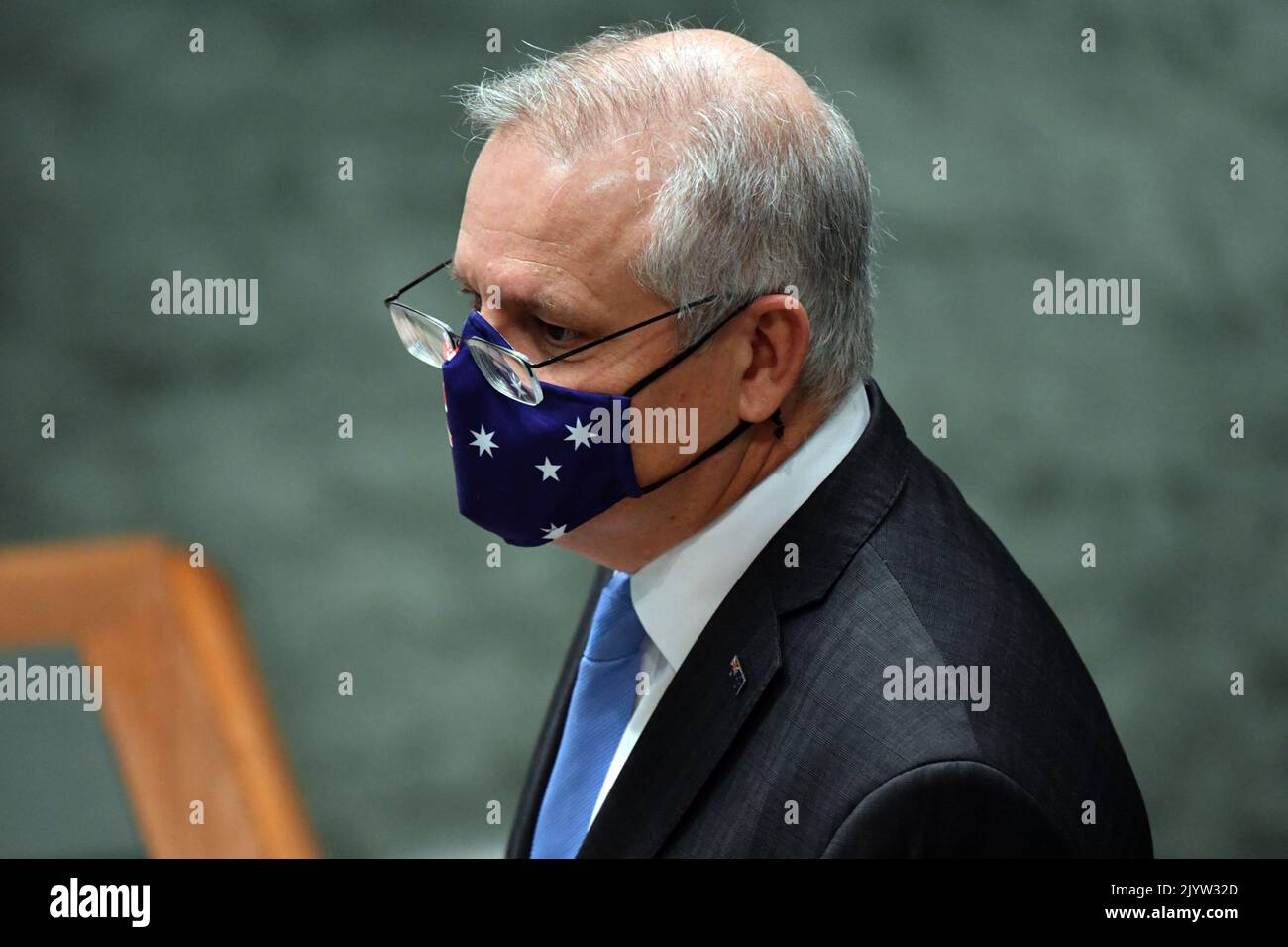 Prime Minister Scott Morrison prepares to give a condolence speech ...