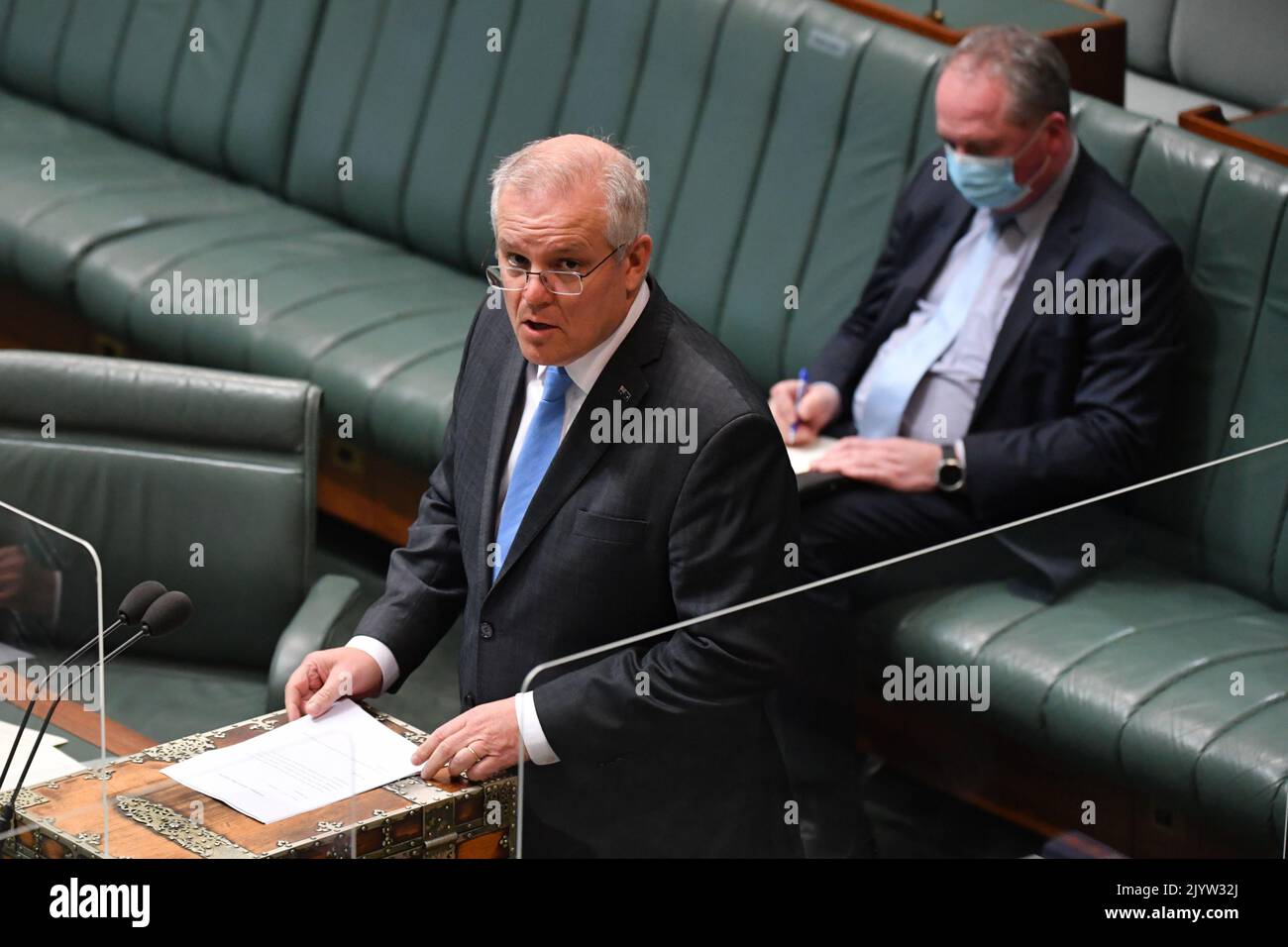 Prime Minister Scott Morrison delivers a condolence speech following ...