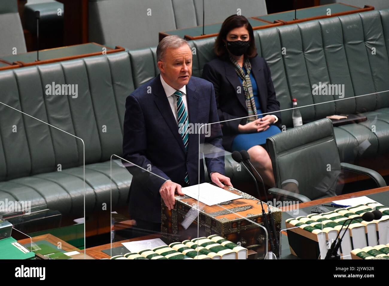 Leader of the Opposition Anthony Albanese delivers a condolence speech ...