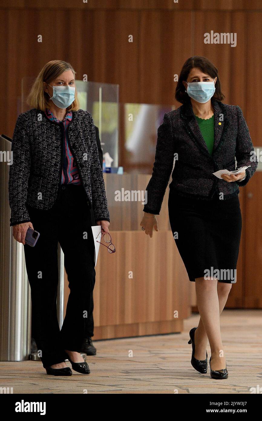 NSW Premier Gladys Berejiklian (right) and Chief Health Officer Dr ...