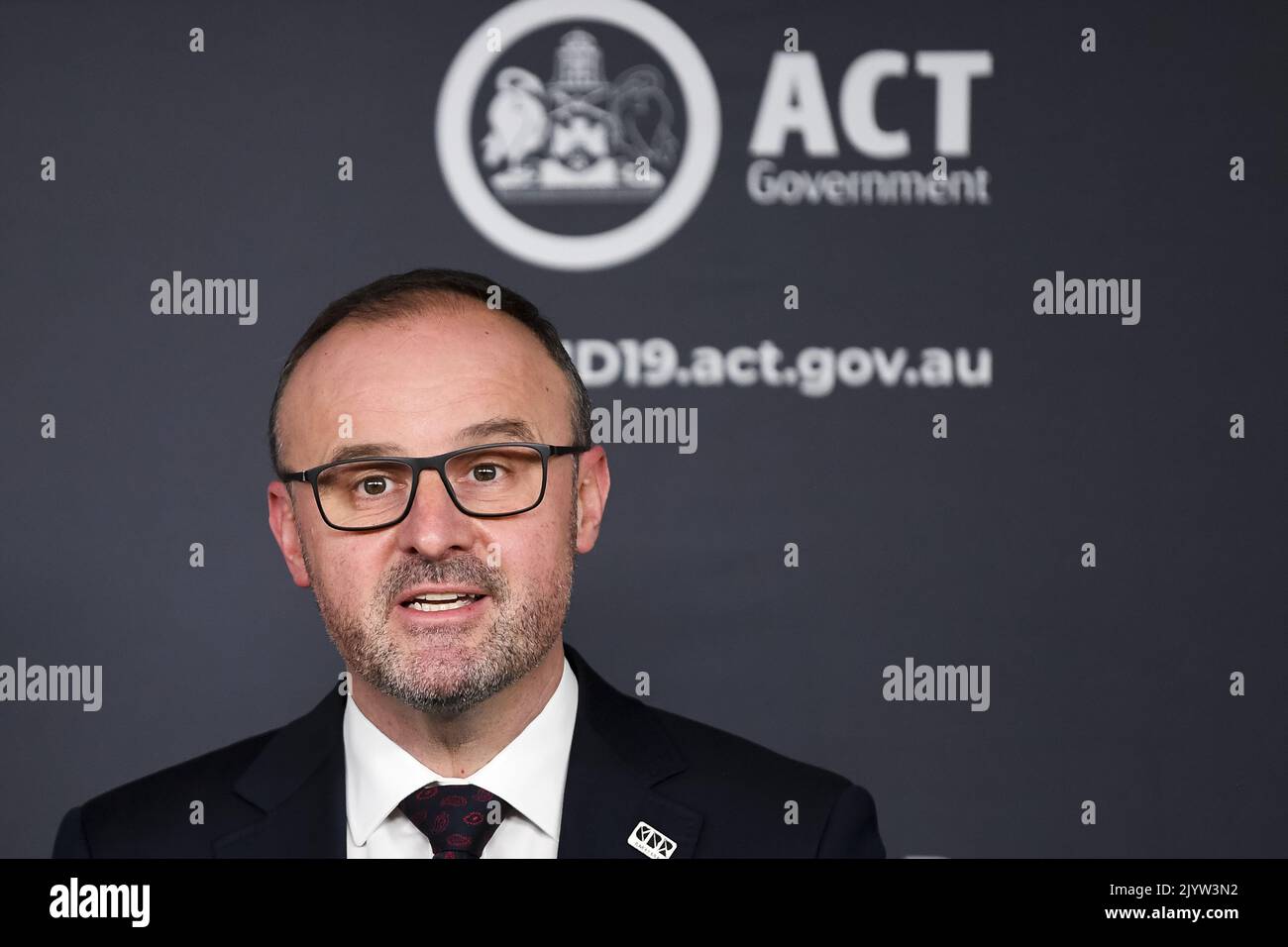 ACT Chief Minister Andrew Barr speaks to the media during a COVID-19 ...