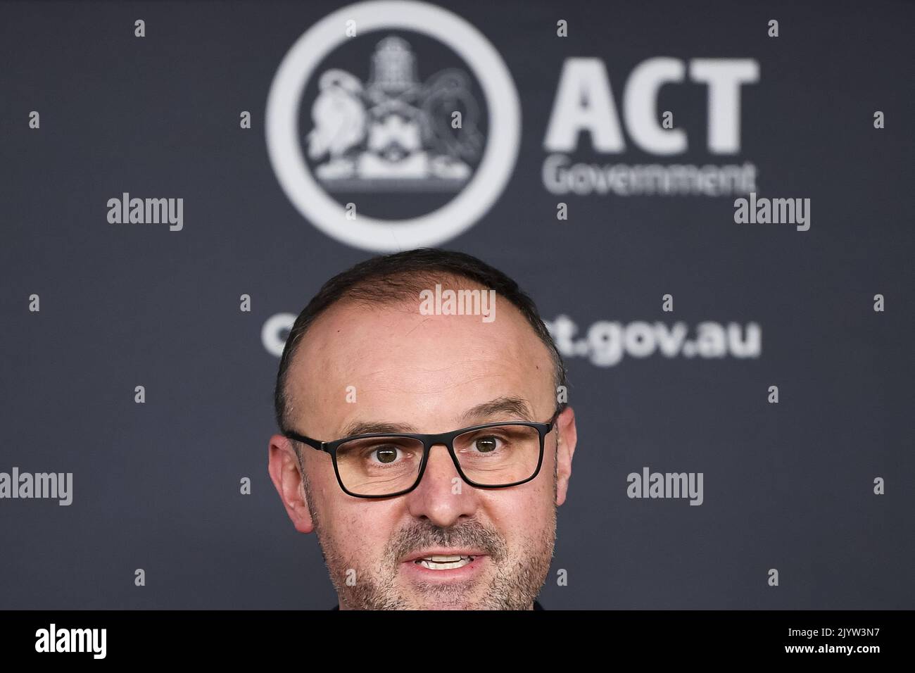 ACT Chief Minister Andrew Barr speaks to the media during a COVID-19 ...