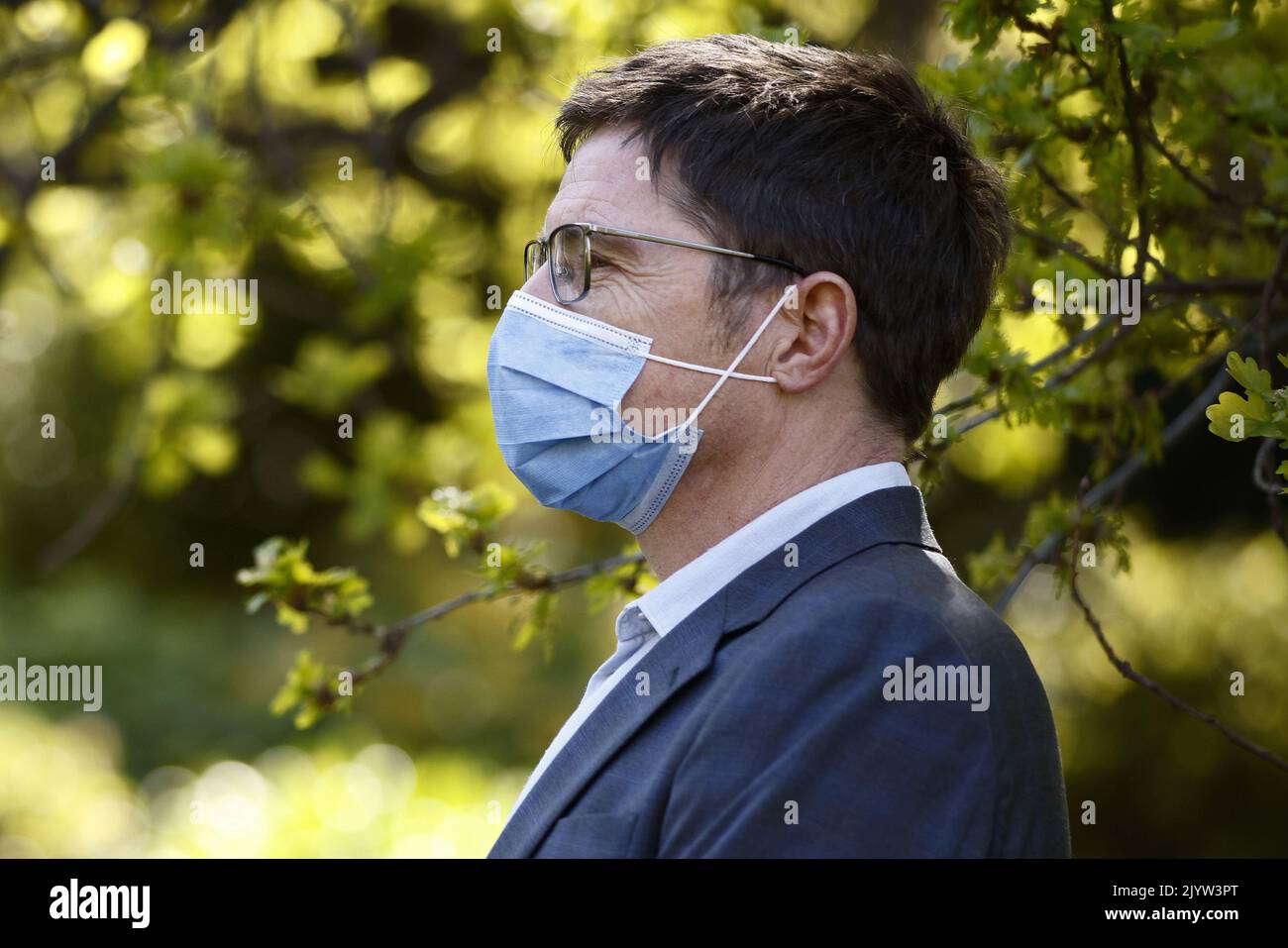 Dr Ric Haslam from the Royal Children's Hospital looks on during a ...