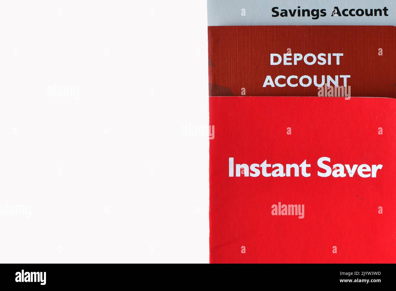Covers of bank and building society account savings books. No people ...