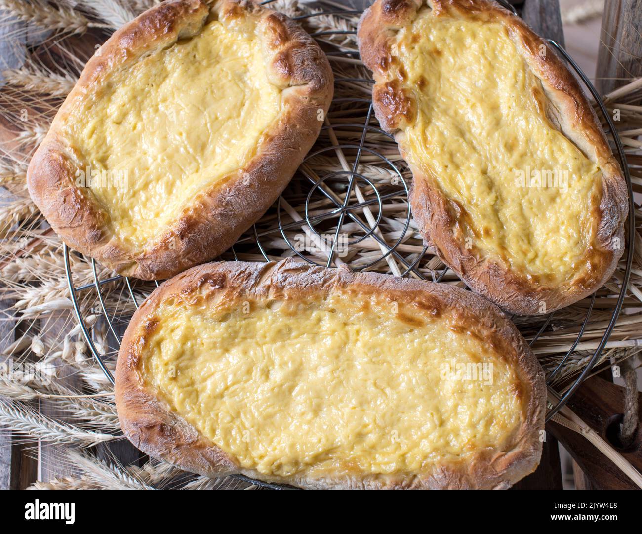 Pastry boats with lemon curd filling. Traditional german "Schmandwecke ...