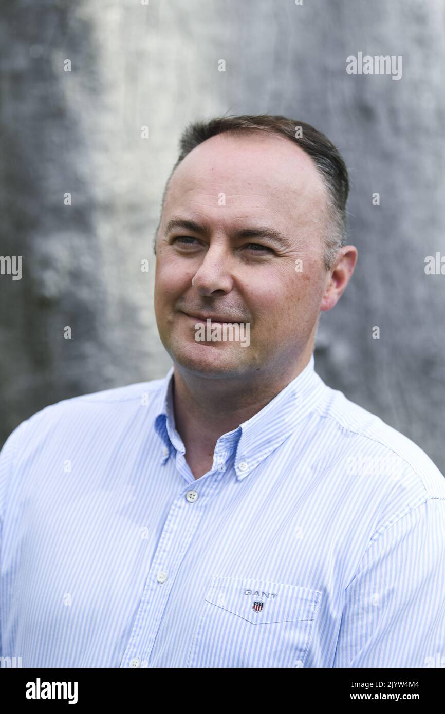 Citadel Group CEO Mark McConnell poses for photographs in Canberra, Friday, September 3, 2021 ...