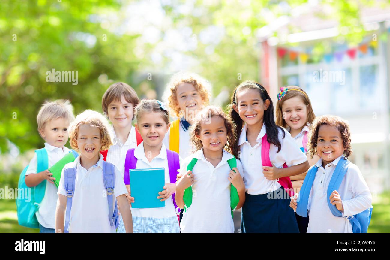 Child going back to school. Start of new school year after summer ...