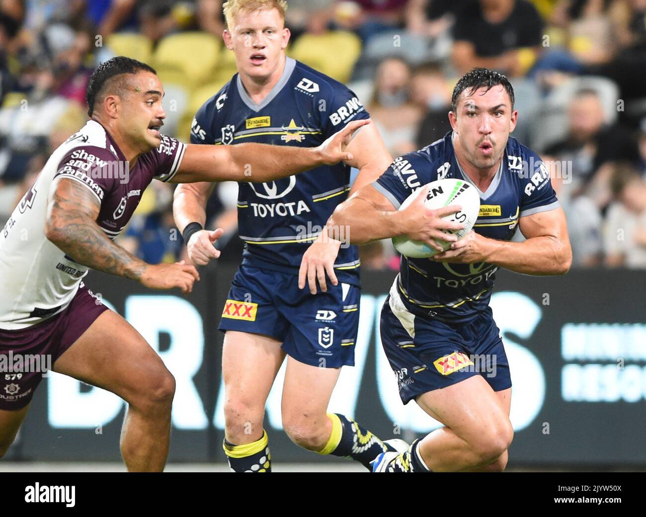 Reece Robson of the Cowboys during the NRL Round 25 match between North ...